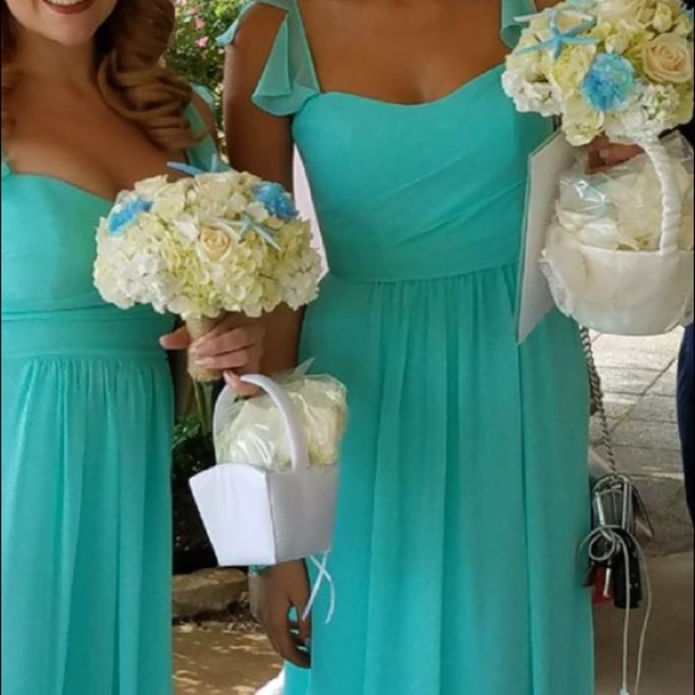 Light Blue/Teal Chiffon Bridesmaid's Dress - Gem