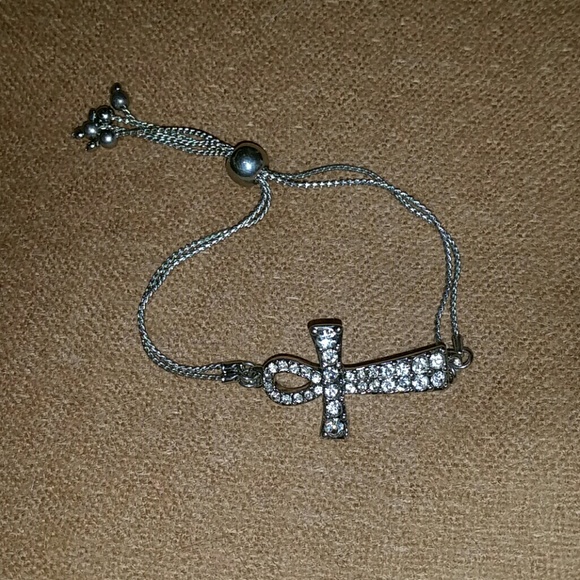 Jewelry | Crystal Cross Adjustable Chain Bracelet | Poshmark