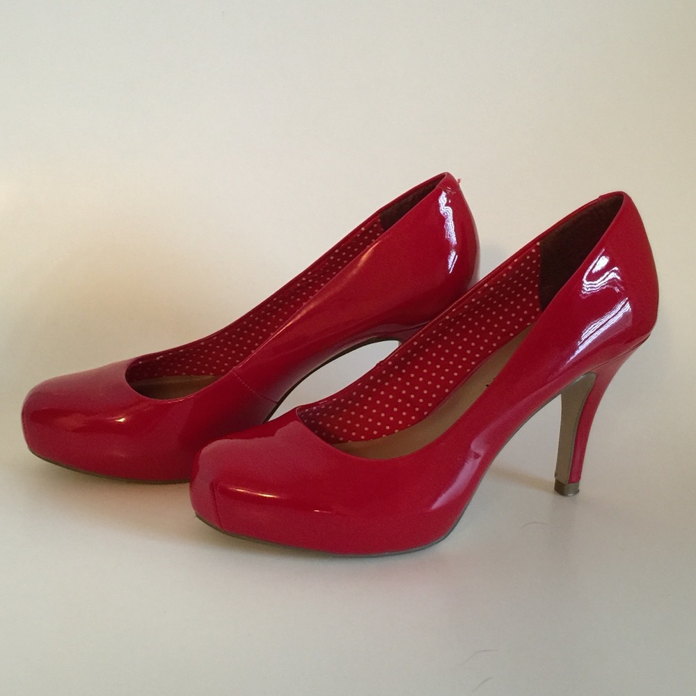 Madden Girl Cherry Red Patent Leather Pumps - Gem
