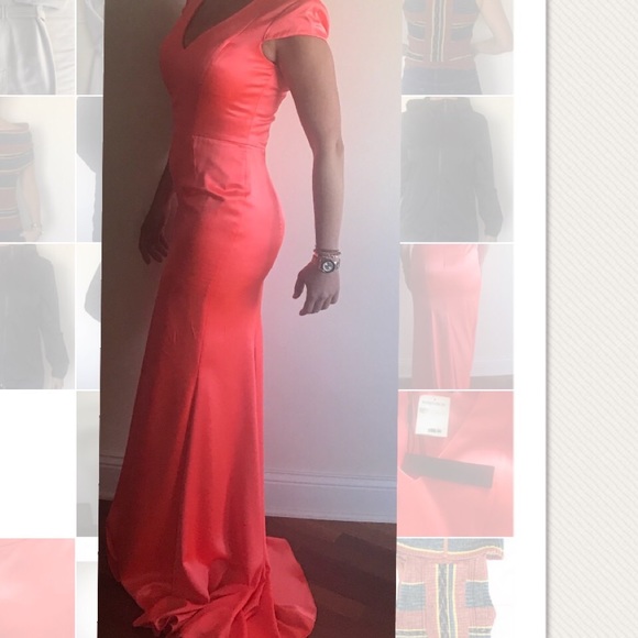 Rubin Singer | Dresses | Rubin Singer Cap Sleeve Gown With Train | Poshmark