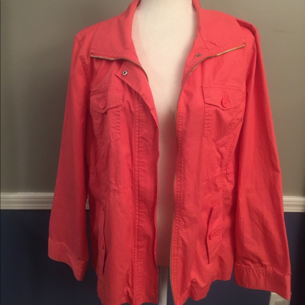 Coral Safari Jacket/Utility Jacket - Gem