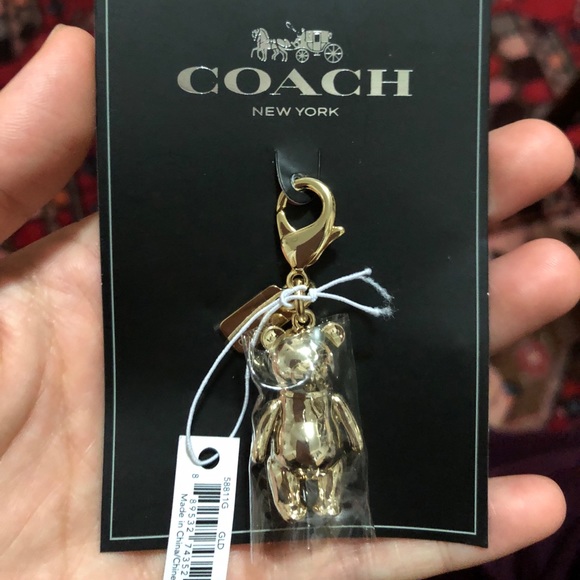 Coach | Accessories | Coach Authentic Teddy Bear Clip Charm W Gift Box ...