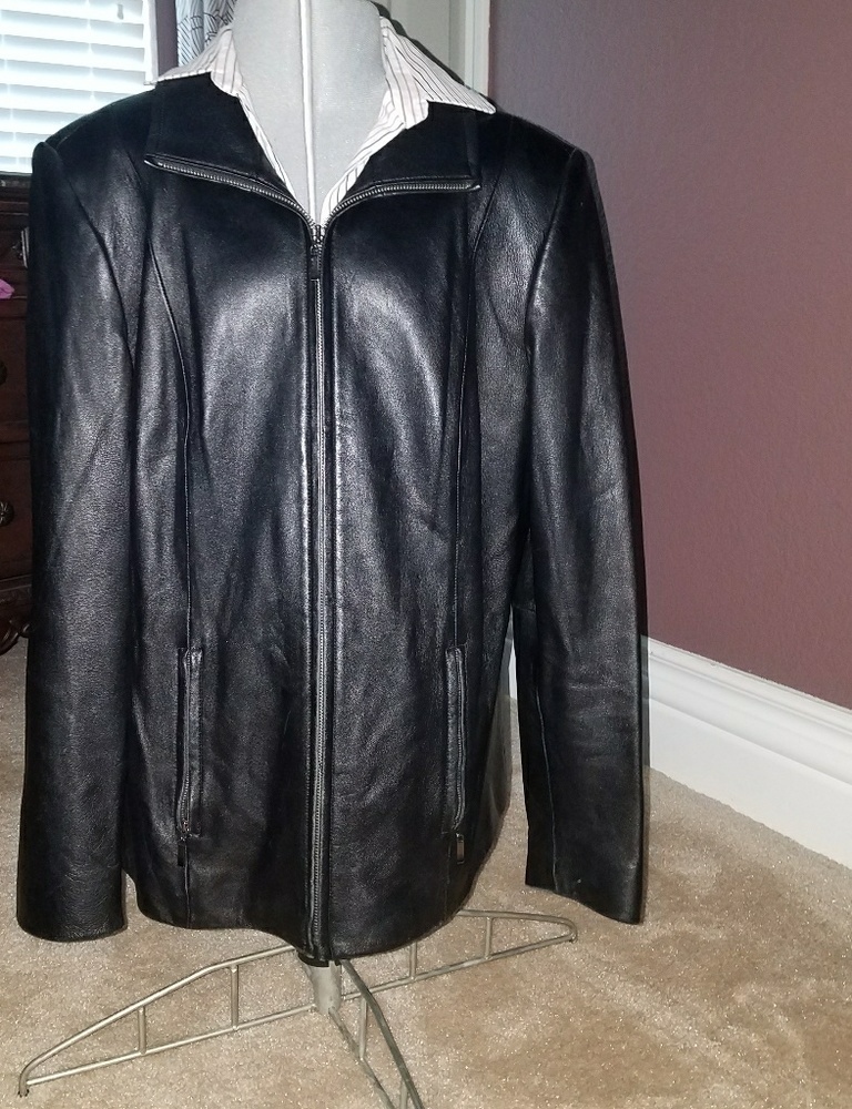 Black Lamb Leather Jacket - Gem