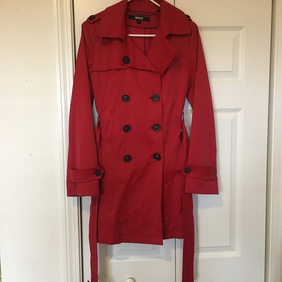 Dkny | Jackets & Coats | Womens Red Dkny Trench Coat Size S | Poshmark