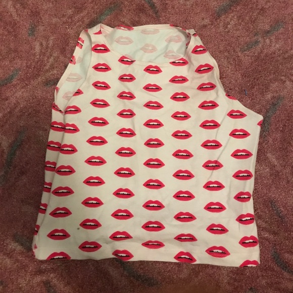 American Apparel | Tops | Lips Crop Top | Poshmark