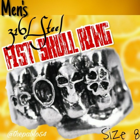 Accessories | Mens 316l Steel Fist Skull Ring Size 8 | Poshmark