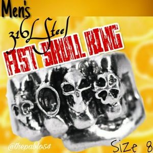 Accessories | Mens 316l Steel Fist Skull Ring Size 8 | Poshmark