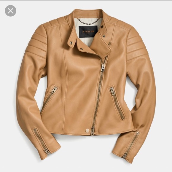 Coach | Jackets & Coats | Coach Tan Leather Jacket | Poshmark
