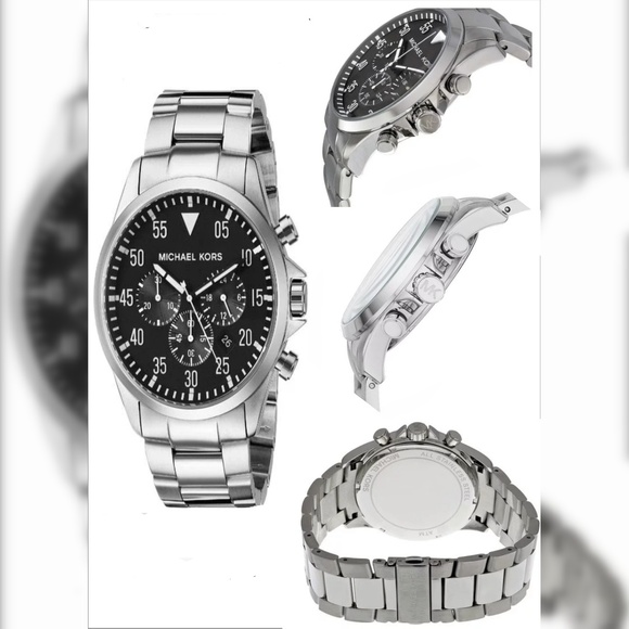 Michael Kors | Accessories | Michael Kors Mens Mk843 Gage Silvertone ...