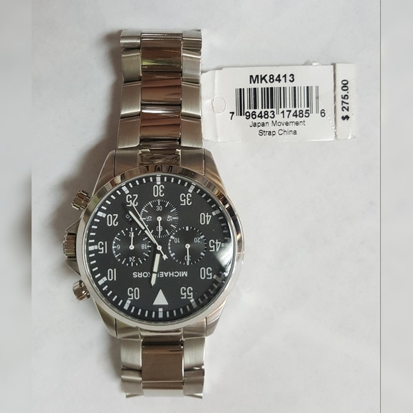 Michael Kors | Accessories | Michael Kors Mens Mk843 Gage Silvertone ...