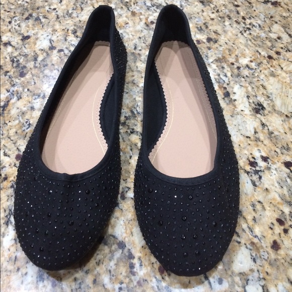 Sole Diva | Shoes | Black Rhinestone Flats | Poshmark