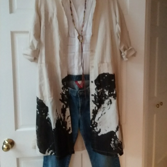Lotus Love | Dresses | New Linen Blend Boho Artist Tunic 42 Bust | Poshmark