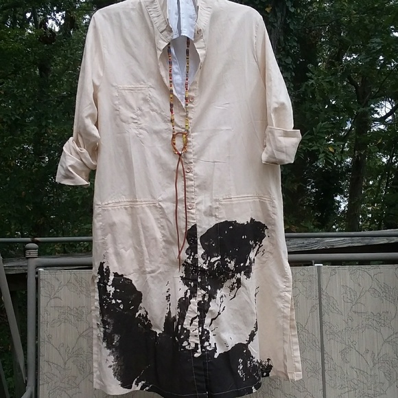 Lotus Love | Dresses | New Linen Blend Boho Artist Tunic 42 Bust | Poshmark