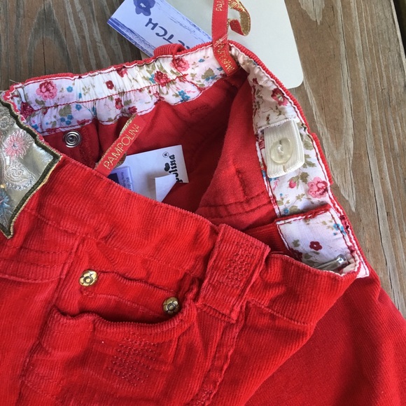 Pampolina | Bottoms | Nwt Pampolina Red Corduroy Skinny Pants | Poshmark