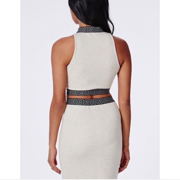 Missguided | Skirts | Greek Key Trim Racer Crop Top And Midi Skirt ...
