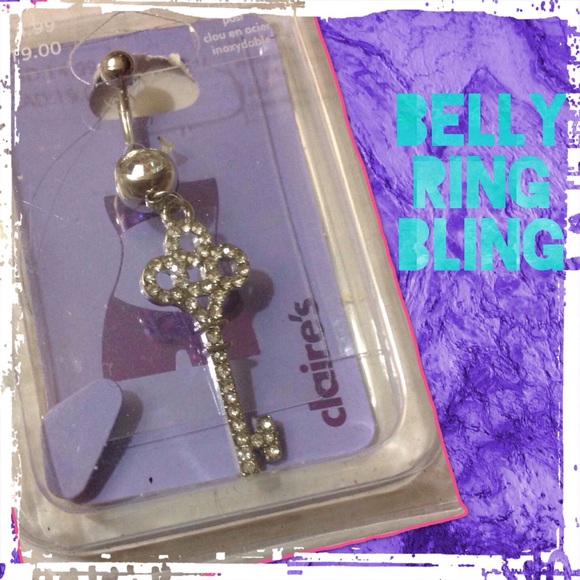 Claire's | Jewelry | Crystal Embellished Key Belly Ring | Poshmark