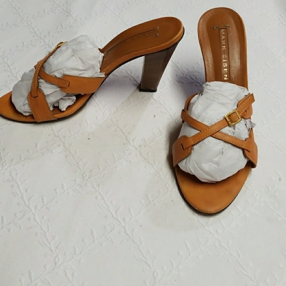 Cross Strap Mule With 3" Stacked Wood Heel - Gem
