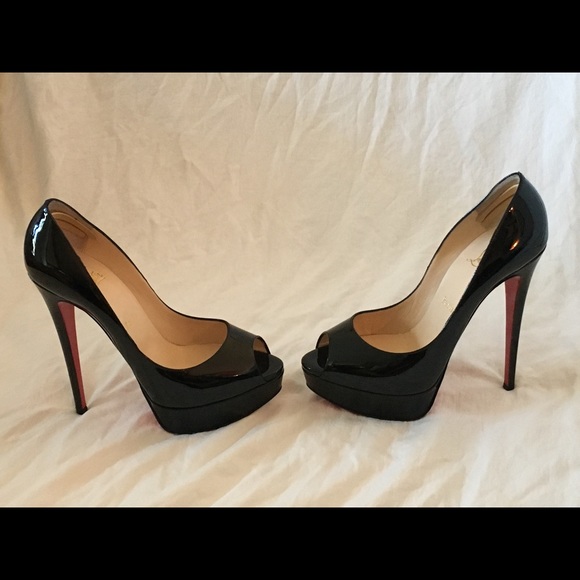 Christian Louboutin | Shoes | Christian Louboutin Lady Peep Patent Heels | Poshmark