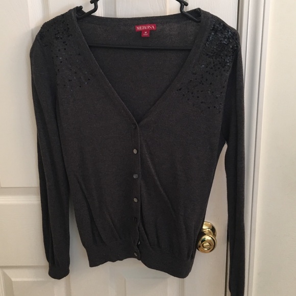 Merona | Sweaters | Merona Grey Sequin Cardigan | Poshmark