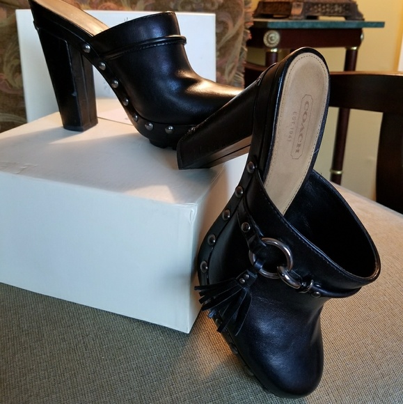 Coach | Shoes | Coach Rana Vachetta Black Classic Clog | Poshmark
