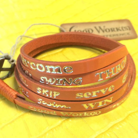 Good Works | Jewelry | Good Works Patent Leather Orange Wrap Bracelet ...
