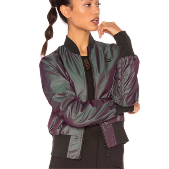 Puma | Jackets & Coats | Nwt Puma Iridescent Plum Bomber Track Jacket ...