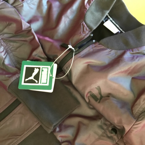 Puma | Jackets & Coats | Nwt Puma Iridescent Plum Bomber Track Jacket ...