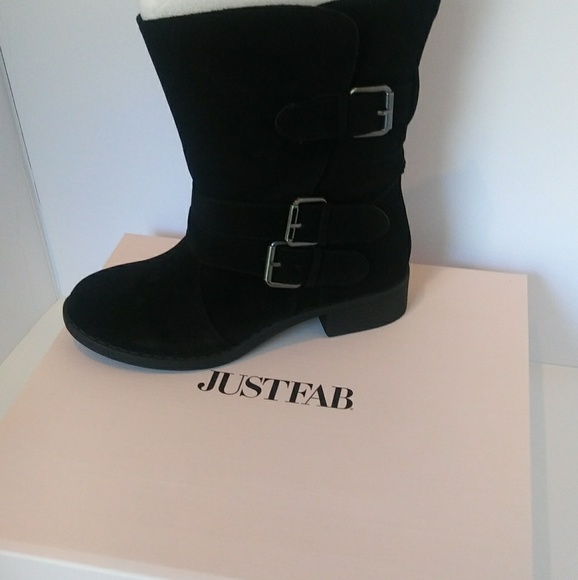 JustFab | Shoes | Justfab Black Suede Booties Size 7 | Poshmark