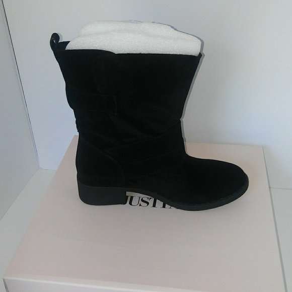 JustFab | Shoes | Justfab Black Suede Booties Size 7 | Poshmark