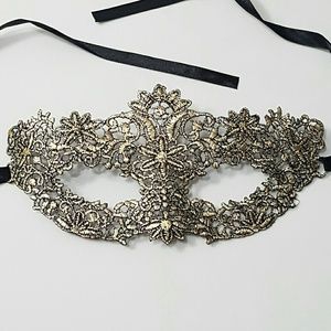 Boutique | Accessories | 7 Masquerade Party Gold Venetian Lace Mask ...
