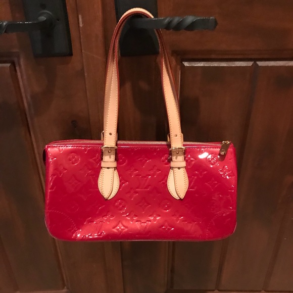 Louis Vuitton | Bags | Louis Vuitton Red Handbag With Tan Straps | Poshmark