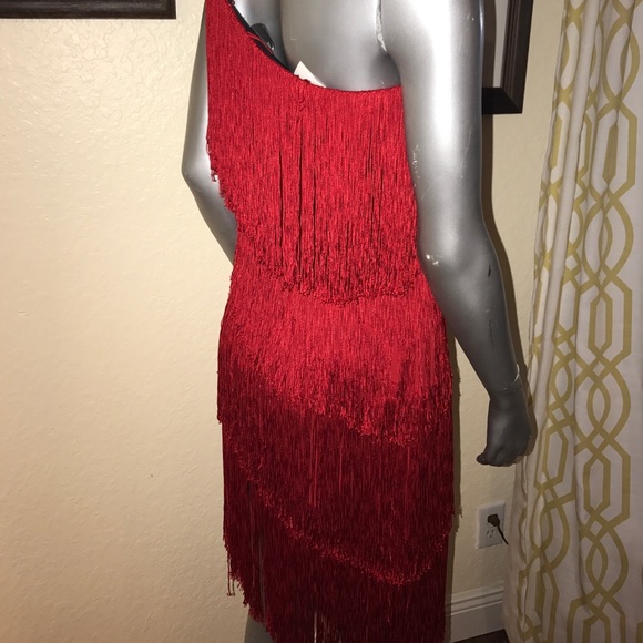 Muse | Dresses | Nwt Flapper Holiday Party Fringe Tassel Dress Red ...