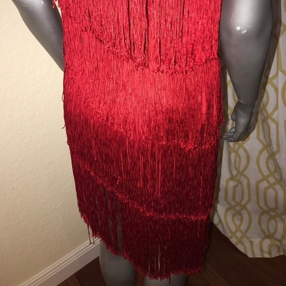 Muse | Dresses | Nwt Flapper Holiday Party Fringe Tassel Dress Red ...