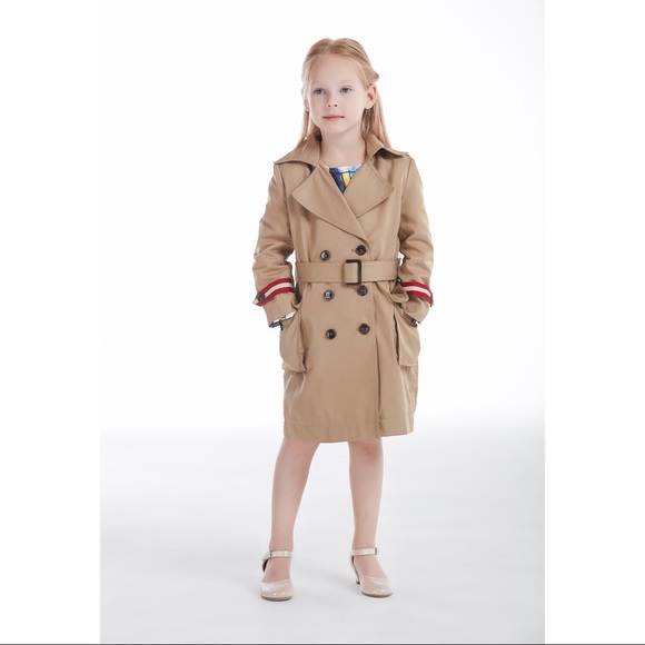Modasize | Jackets & Coats | Girls Heritage Twill Striped Trench Coat ...