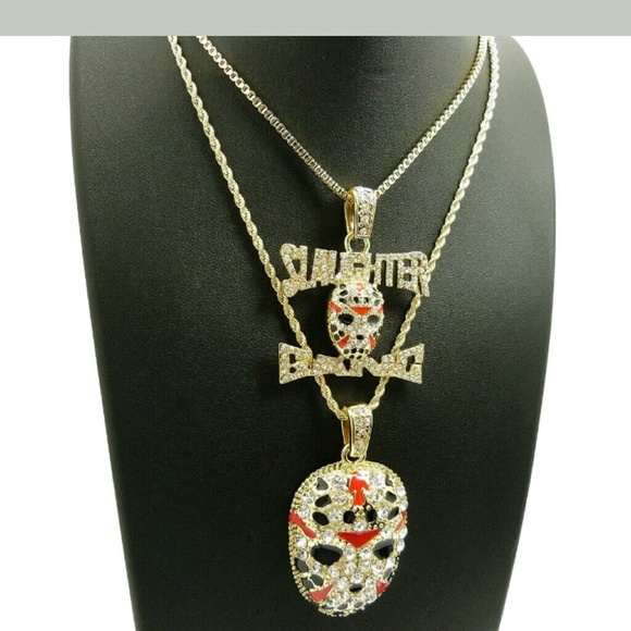Accessories | Iced Out Savage 21 Slaughter Gang Mask Chains | Poshmark