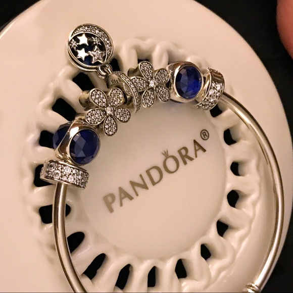 Pandora | Jewelry | Nib Pandora Bangle Bracelet Preset In Blue Theme ...