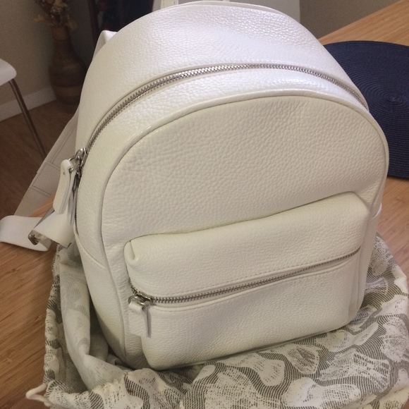 Brooks Brothers | Bags | Brooks Brothers White Pebbled Leather Backpack ...