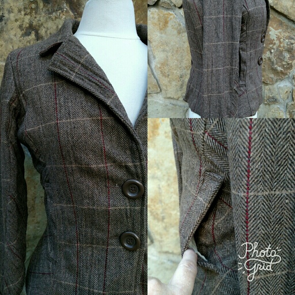 Nick & Mo | Jackets & Coats | Nick Mo Long Sleeve Brown Plaid Jacket ...