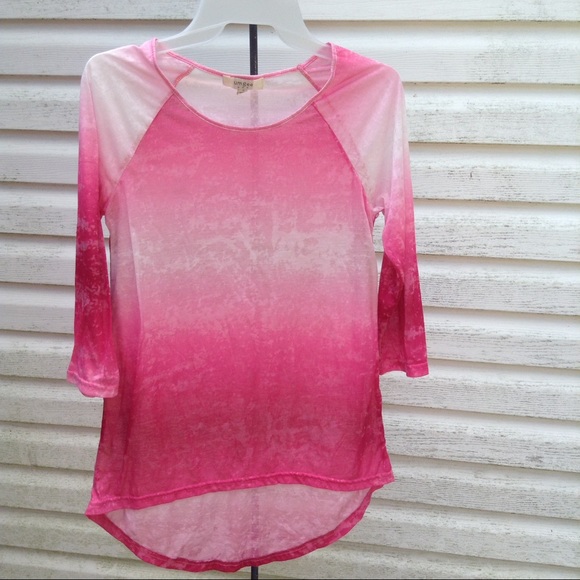 Umgee | Tops | 3 For 5 Pink Burnout 34 Sleeve Loose Top | Poshmark