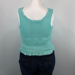 Anthropologie | Tops | Anthro Nwt Smocked Ruffled Crop Tank L Xl | Poshmark