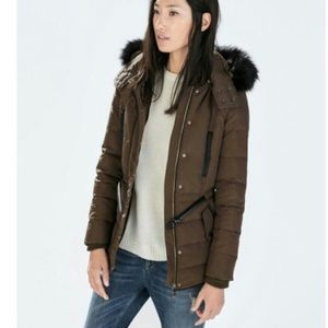 Zara | Jackets & Coats | Nwt Zara Chocolate Brown Puffer Coat | Poshmark