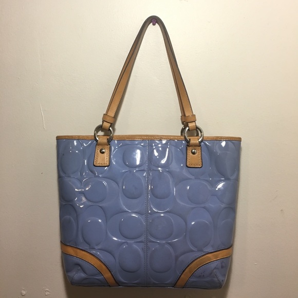 Coach | Bags | Coach Handbag Sky Blue Patent Leather | Poshmark