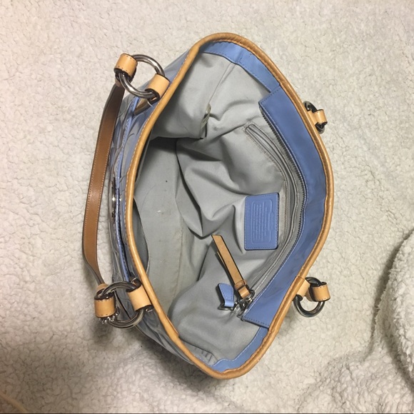 Coach | Bags | Coach Handbag Sky Blue Patent Leather | Poshmark
