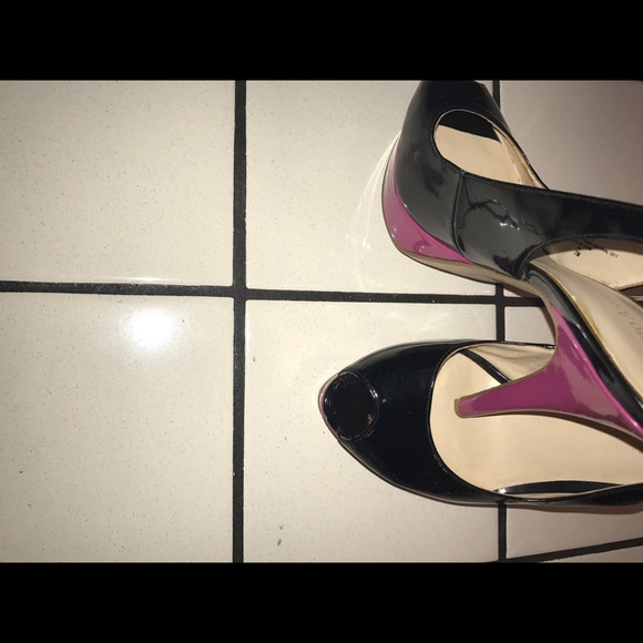 Enzo Angiolini | Shoes | Enzo Angiolini Black Pink Slingback Peep Toes ...