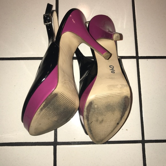 Enzo Angiolini | Shoes | Enzo Angiolini Black Pink Slingback Peep Toes ...