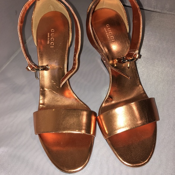 Gucci | Shoes | Authentic Gucci Copper Platform Heels Women 65 | Poshmark