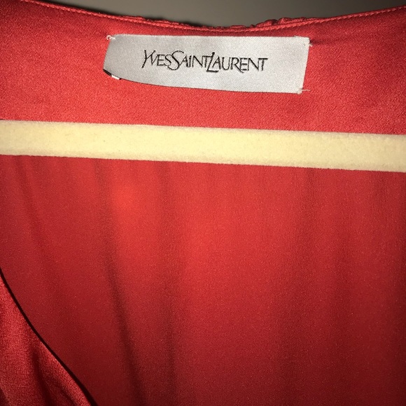 Yves Saint Laurent | Dresses | Yves Saint Laurent Silk Red Dress | Poshmark
