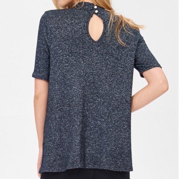 Tops | Charcoal Ruffle Keyhole Back Comfy Shirt | Poshmark