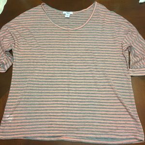 Bar III | Tops | Bar Iii Light Pink And Gray Stripe Comfy Sheer Top ...