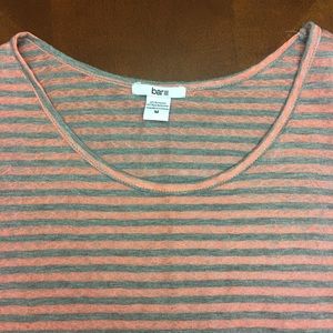 Bar III | Tops | Bar Iii Light Pink And Gray Stripe Comfy Sheer Top ...